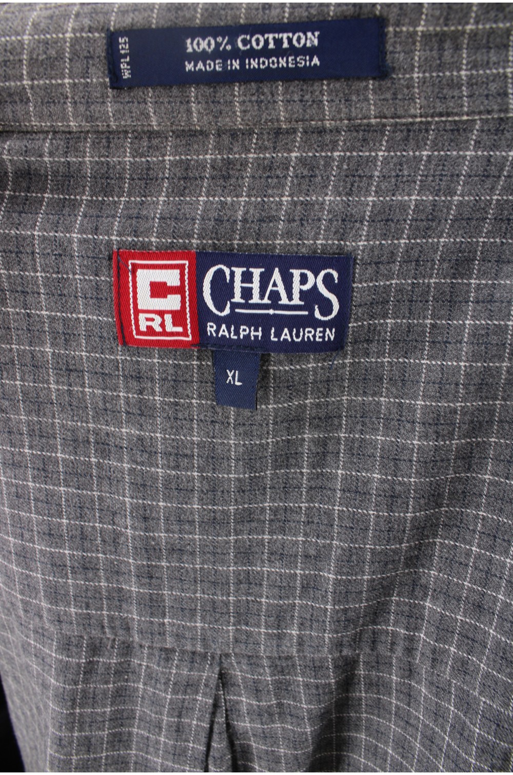 Chemise Chaps Ralph Lauren gris / Vêtement d'occasion vintage friperie